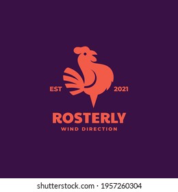 Vector Logo Illustration Rooster Color Badge Stock Vector (Royalty Free ...