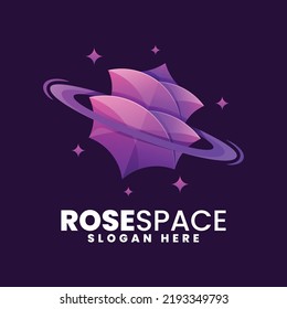 Vector Logo Illustration Rose Space Gradient Stock Vector (Royalty Free ...