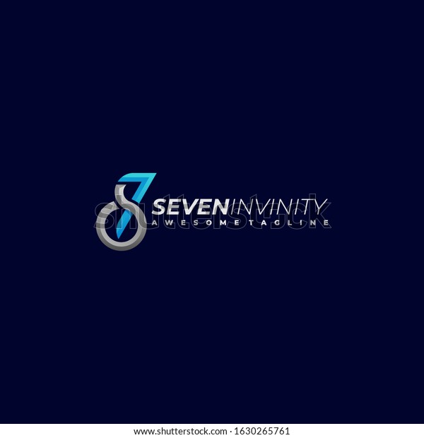 Vector Logo Illustration Seven Infinity Line Stock Vector (Royalty Free ...