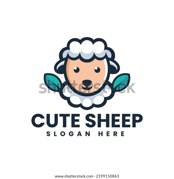 Vector Logo Illustration Sheep Mascot Cartoon Stock Vector (Royalty ...