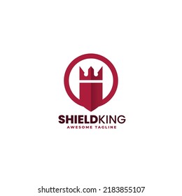 Vector Logo Illustration Shield King Simple Stock Vector (Royalty Free ...