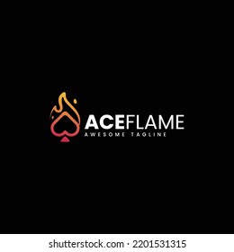 Vector Logo Illustration Spade Flame Gradient Stock Vector (Royalty ...