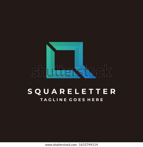 Vector Logo Illustration Square Letter Q Stock Vector (Royalty Free ...