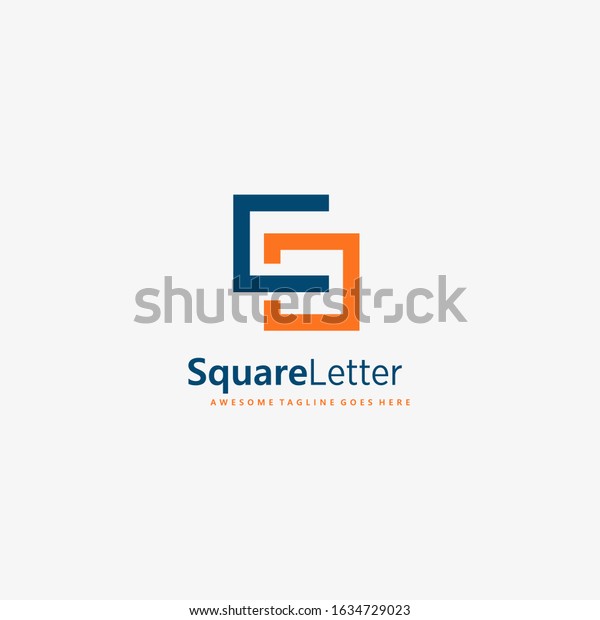 Vector Logo Illustration Square Letter G Stock Vector (Royalty Free ...