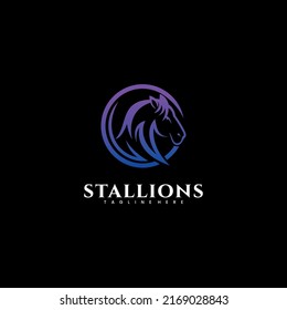 Vector Logo Illustration Stallions Gradient Colorful Stock Vector ...