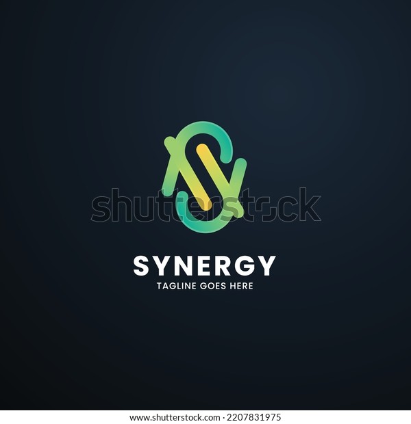 Vector Logo Illustration Synergy Gradient Colorful Stock Vector ...
