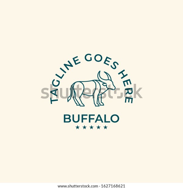 Vector Logo Illustration Wild Buffalo Emblem Stock Vector (Royalty Free ...