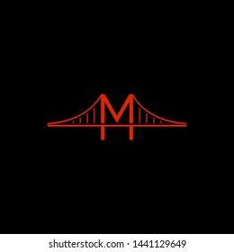 Vector Logo Image Letter M Bridge Stock Vector (Royalty Free ...