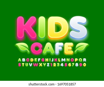 Vector Logo Kids Cafe Decorative Leaf Stock Vector (Royalty Free ...