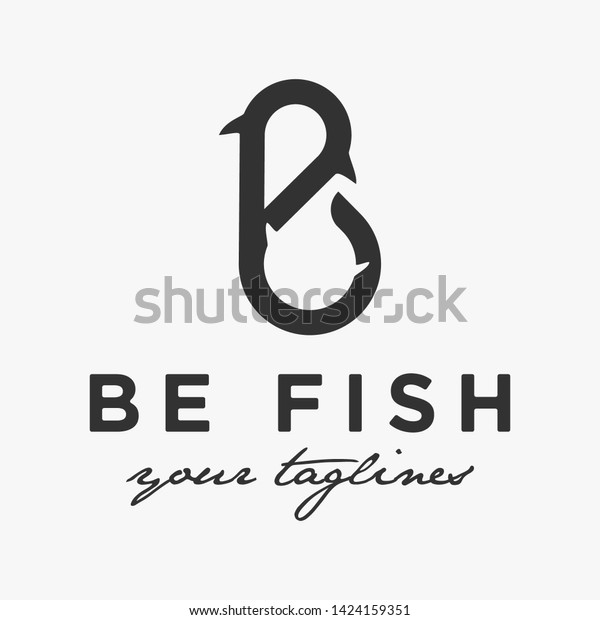 Vector Logo Letter B Fish Stock Vector (Royalty Free) 1424159351 ...