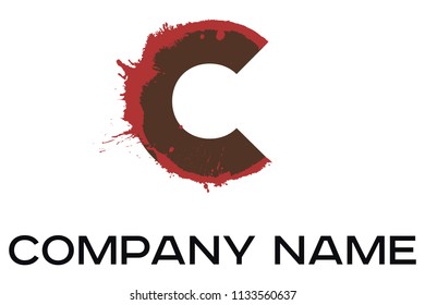 Vector Logo Letter C Splash Red Stock Vector (Royalty Free) 1133560637 ...