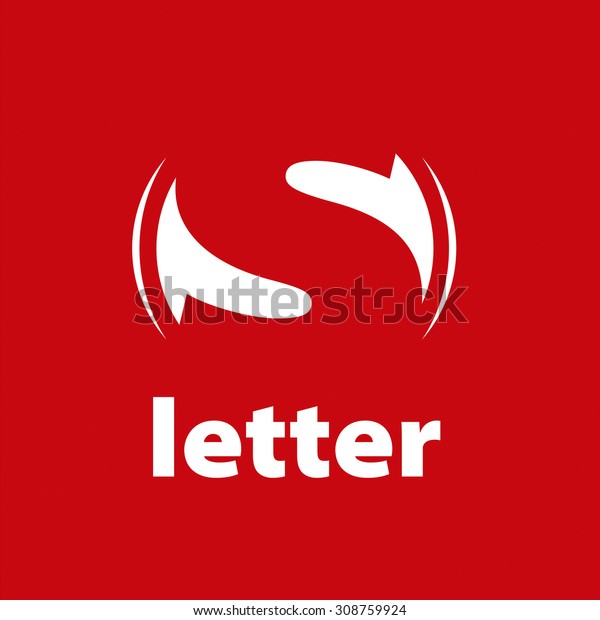 Vector Logo Letter S On Red Stock Vector (Royalty Free) 308759924