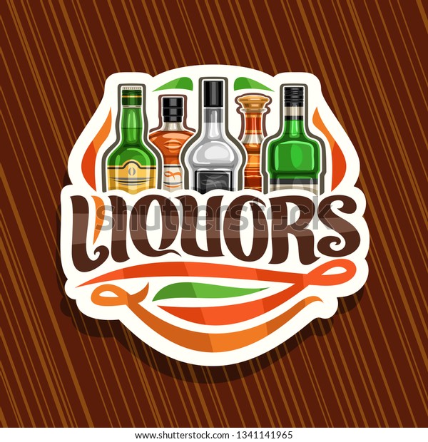 Vector Logo Liquors White Decorative Sign Stock Vector (Royalty Free ...
