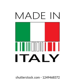 Vector Logo Made Italy Bar Code Stock Vector (Royalty Free) 1249468357