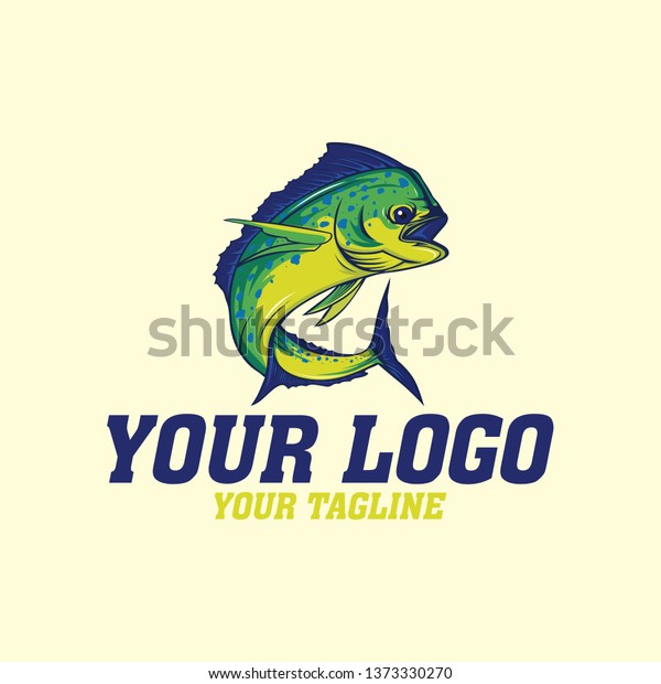 Vector Logo Mahi Mahi Fishing Stock Vector (Royalty Free) 1373330270