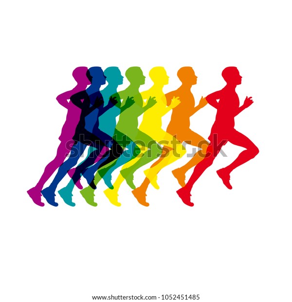 Vector Logo Man Running Sport Competition Stock Vector (Royalty Free ...
