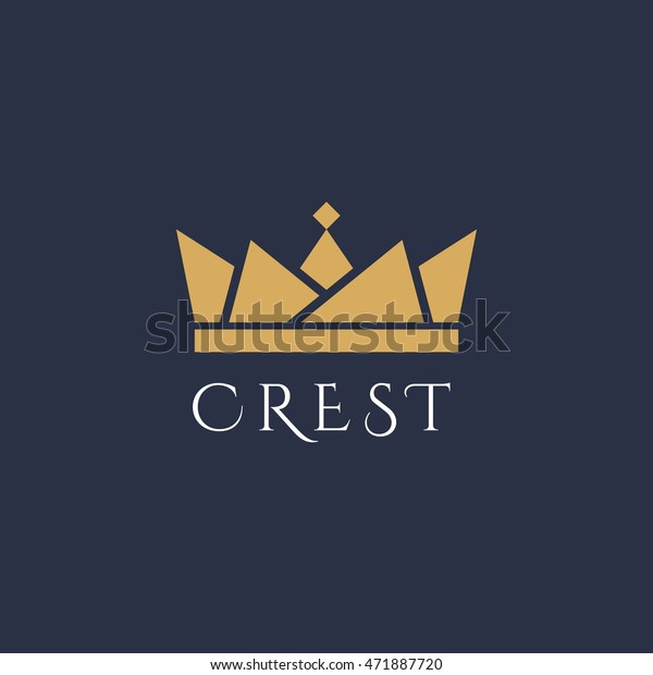 Vector Logo Minimal Crown Icon Dark Stock Vector (Royalty Free ...