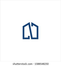 Vector Logo Modern House Initials N Stock Vector (Royalty Free ...