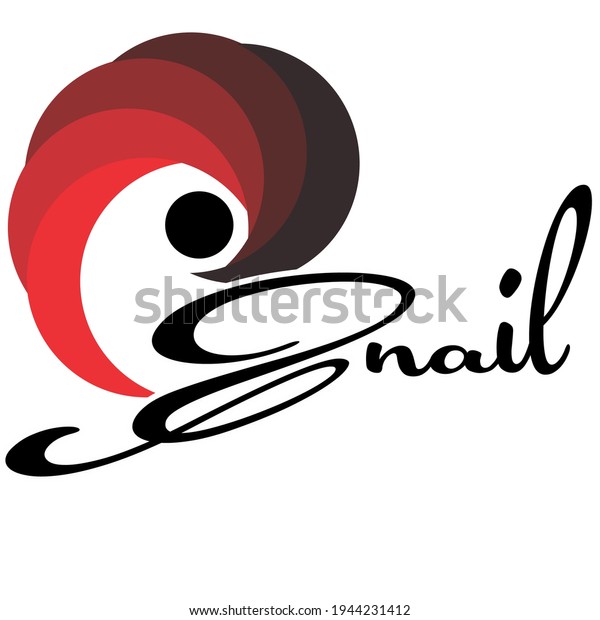 Vector Logo Outline Snail Text Stock Vector (Royalty Free) 1944231412 ...