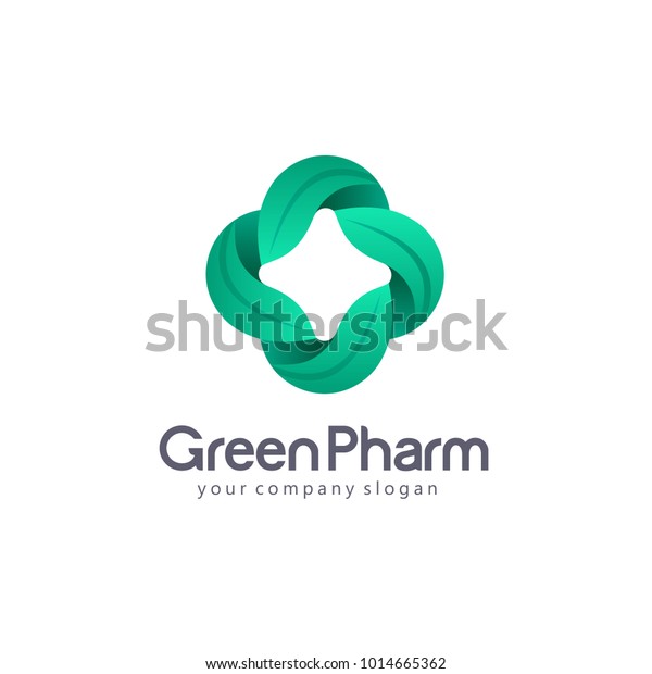 Vector Logo Pharmacy Eco Bio Organic Stock Vector (Royalty Free ...