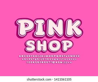 Vector Logo Pink Shop Cute 3d Stock Vector (Royalty Free) 1411061105