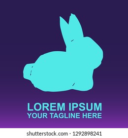 Vector Logo Rabbit Animal On Gradient Stock Vector (Royalty Free ...