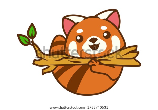 Vector Logo Red Panda Hugs Tree Stock Vector (Royalty Free) 1788740531 ...
