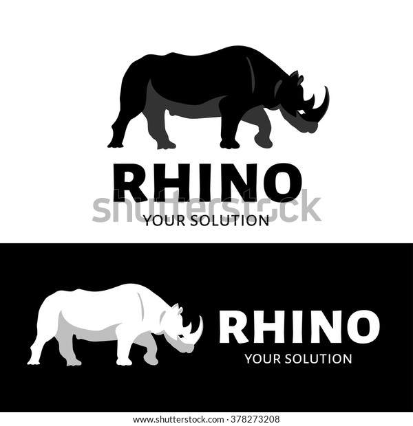 Vector Logo Rhino Brand Logo Shape 스톡 벡터(로열티 프리) 378273208