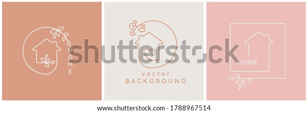 Vector logo sign design template in simple linear style - home decor ...