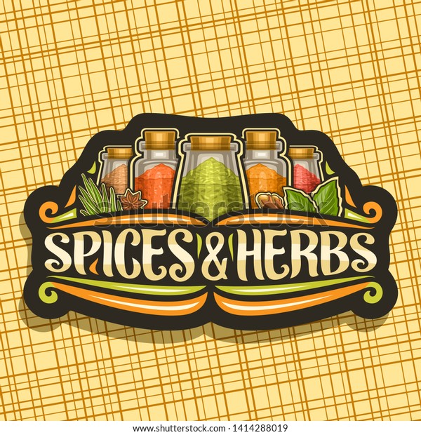 Vector Logo Spices Herbs Black Decorative Stock Vector (Royalty Free ...