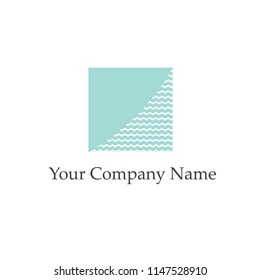 Vector Logo Square Blue Color Waving Stock Vector (Royalty Free ...