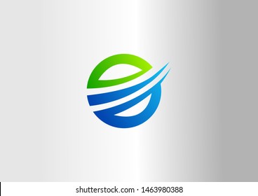 Vector Logo Template Blue Green Stock Vector (Royalty Free) 1463980388 ...