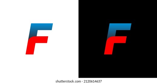 Vector Logotype Letter F Red Blue Stock Vector (Royalty Free ...