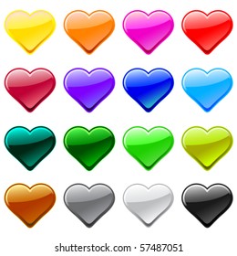 Vector Love Heart Button Icons Samples Stock Vector (Royalty Free ...