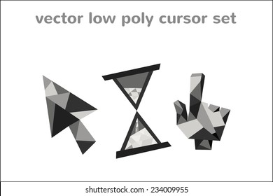 Vector Low Poly Black White Cursor Stock Vector (Royalty Free ...