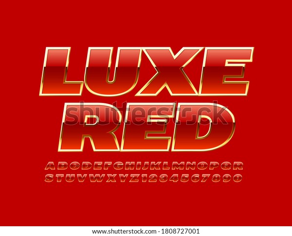 Vector Luxe Red Gold Alphabet Glossy Stock Vector (Royalty Free ...