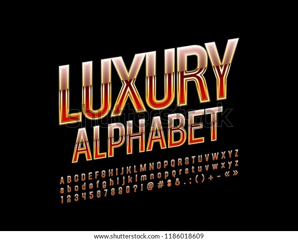 Vector Luxury Alphabet Letters Numbers Symbols Stock Vector (Royalty ...