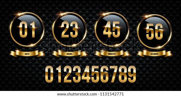 Vector Luxury Counter Golden Numbers Inside Stock Vector (Royalty Free ...