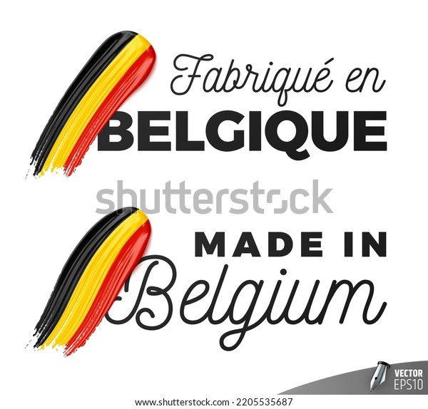Vector Made Belgium Logos On White Stock Vector (Royalty Free ...