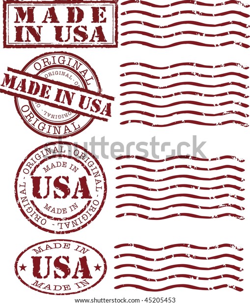 Vector Made Usa Stamp Red Ink Stock Vector (Royalty Free) 45205453 ...