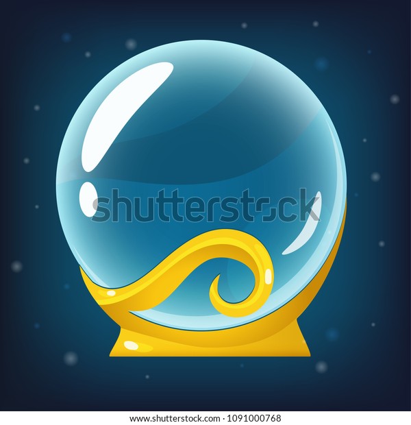Vector Magical Blue Crystall Ball On Stock Vector (Royalty Free) 1091000768