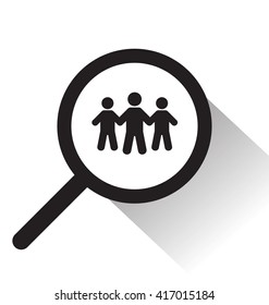 Vector Magnifying Glass People Icon On Stock Vector (Royalty Free ...