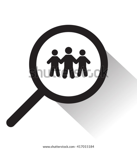 Vector Magnifying Glass People Icon On Stock Vector (Royalty Free ...