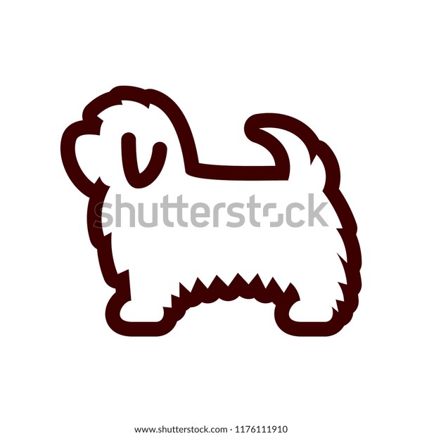 Vector Maltese Dog Icon Isolated On Stock Vector (Royalty Free ...