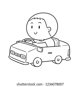 Vector Man Driving Car Stock Vector (Royalty Free) 1236078010