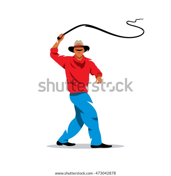 Vector Man Whip Cartoon Illustration Man Stock Vector (Royalty Free ...