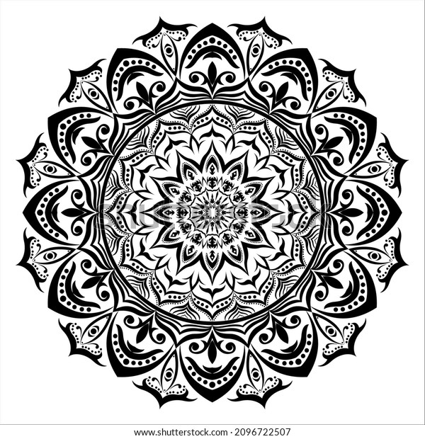Vector Mandala Illustration Line Art Background Stock Vector (Royalty ...