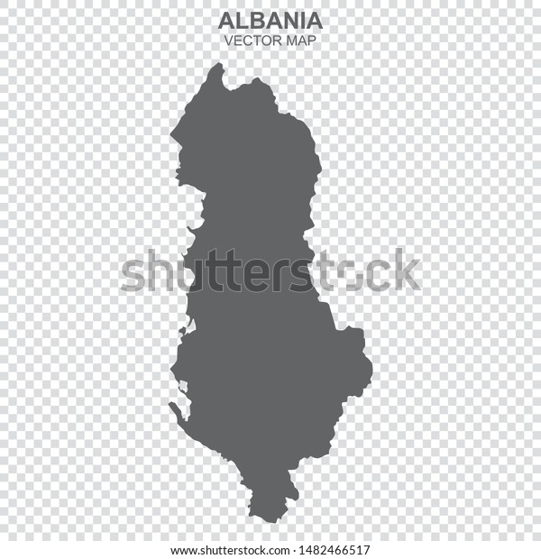 Vector Map Albania On Transparent Background Stock Vector (Royalty Free ...