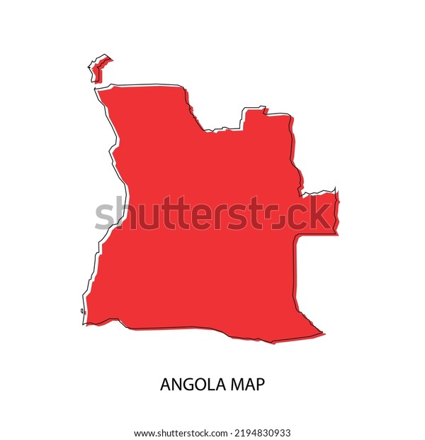 Vector Map Angola Red Color Black Stock Vector (Royalty Free ...