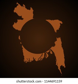 Vector Map Bangladesh Light Brown Color Stock Vector (Royalty Free ...